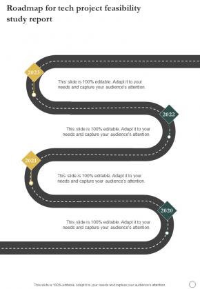 Roadmap For Tech Project Feasibility Study Report One Pager Sample Example Document
