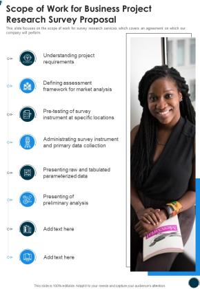 Scope Of Work For Business Project Research Survey Proposal One Pager ...