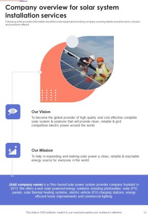 Solar System Installation Services Example Document Report Doc Pdf Ppt