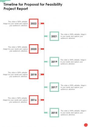 Timeline For Proposal For Feasibility Project Report One Pager Sample Example Document