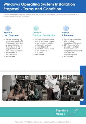 Windows Operating System Installation Proposal Terms And Condition One ...