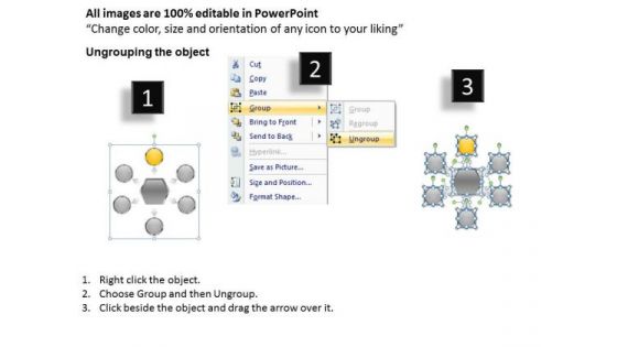 6 Stages Hub And Spoke Operation Diagram Business Plans Format PowerPoint Slides