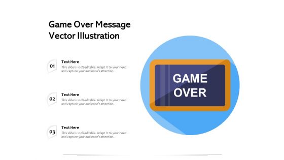 Game Over Message Vector Illustration Powerpoint Templates Slides And Graphics