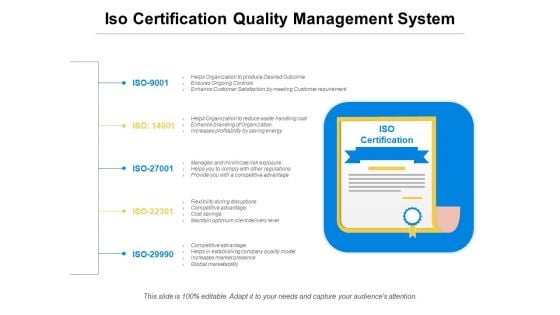 Iso Certification Quality Management System Ppt PowerPoint Presentation ... Iso Certification Quality Management System Ppt PowerPoint Presentation ...