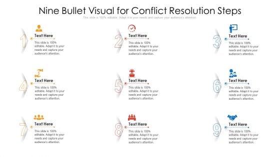 Nine bullet visual for conflict resolution steps PowerPoint templates ... Nine bullet visual for conflict resolution steps PowerPoint templates ...