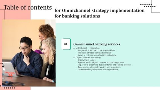 Omnichannel Strategy Implementation For Banking Solutions Tables Of ... Omnichannel Strategy Implementation For Banking Solutions Tables Of ...