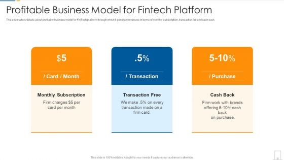 Profitable Business Model For Fintech Platform Powerpoint Templates
