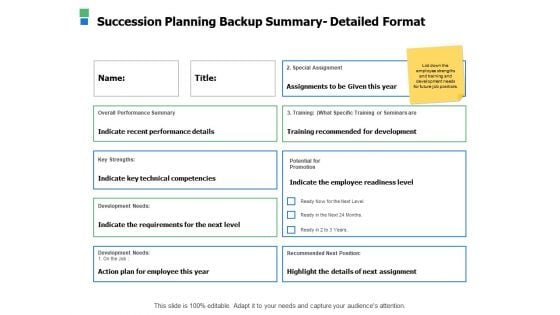 Succession Planning Backup Summary Detailed Format Ppt Powerpoint ... Succession Planning Backup Summary Detailed Format Ppt Powerpoint ...