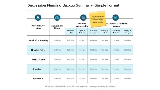 Succession Planning Backup Summary Simple Format Ppt PowerPoint ... Succession Planning Backup Summary Simple Format Ppt PowerPoint ...