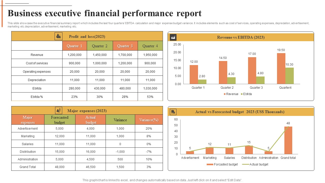 Business Executive Financial Performance Report Download PDF ...