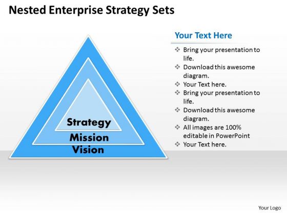 Business Framework Nested Enterprise Strategy Sets Powerpoint