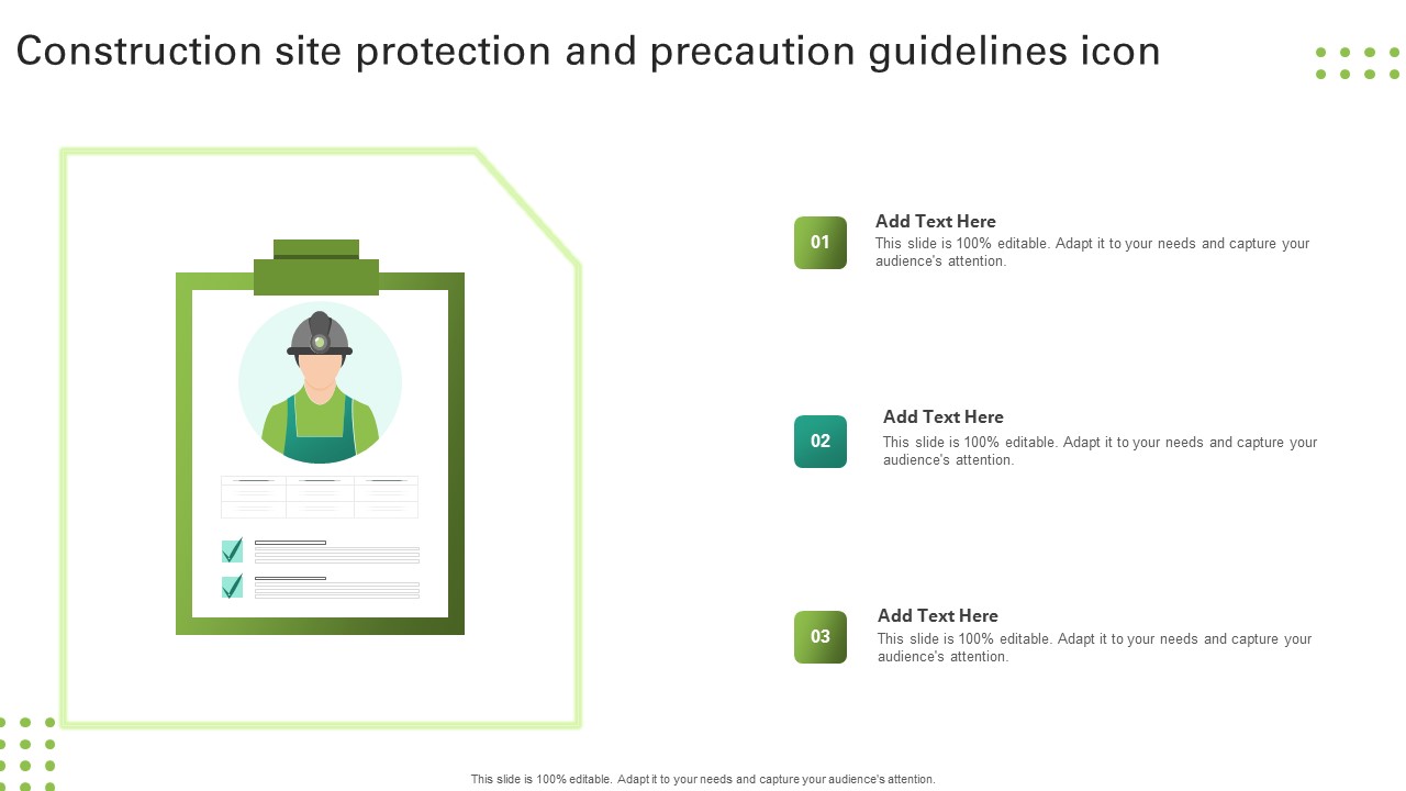 Construction Site Protection And Precaution Guidelines Icon ...