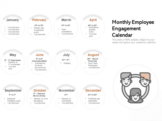 Engagement Calendar For Employee Activities Team Management Ppt ...