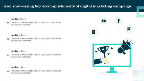 Icon Showcasing Key Accomplishments Of Digital Marketing Campaign ... Icon Showcasing Key Accomplishments Of Digital Marketing Campaign ...