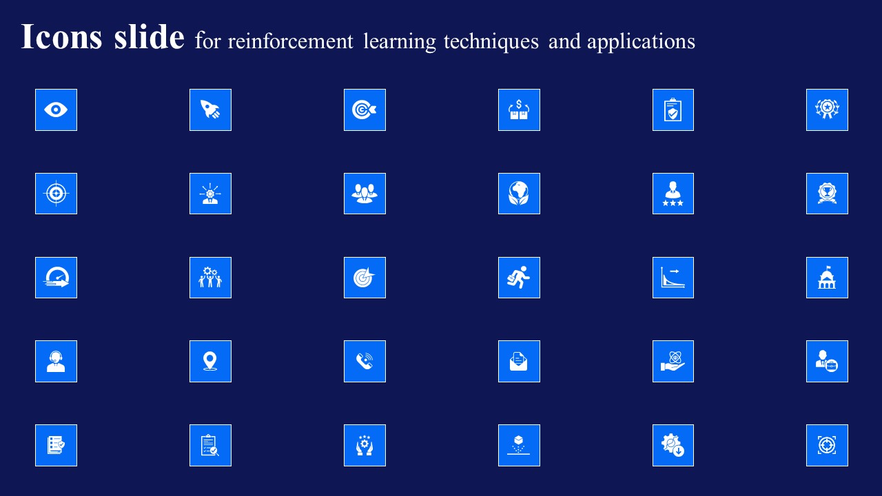 Icons Slide For Reinforcement Learning Techniques And Applications ...