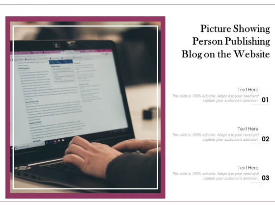 Picture Showing Person Publishing Blog On The Website Ppt PowerPoint ...