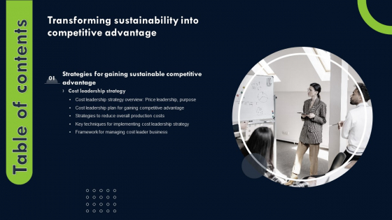 Table Of Contents Transforming Sustainability Into Competitive ... Table Of Contents Transforming Sustainability Into Competitive ...
